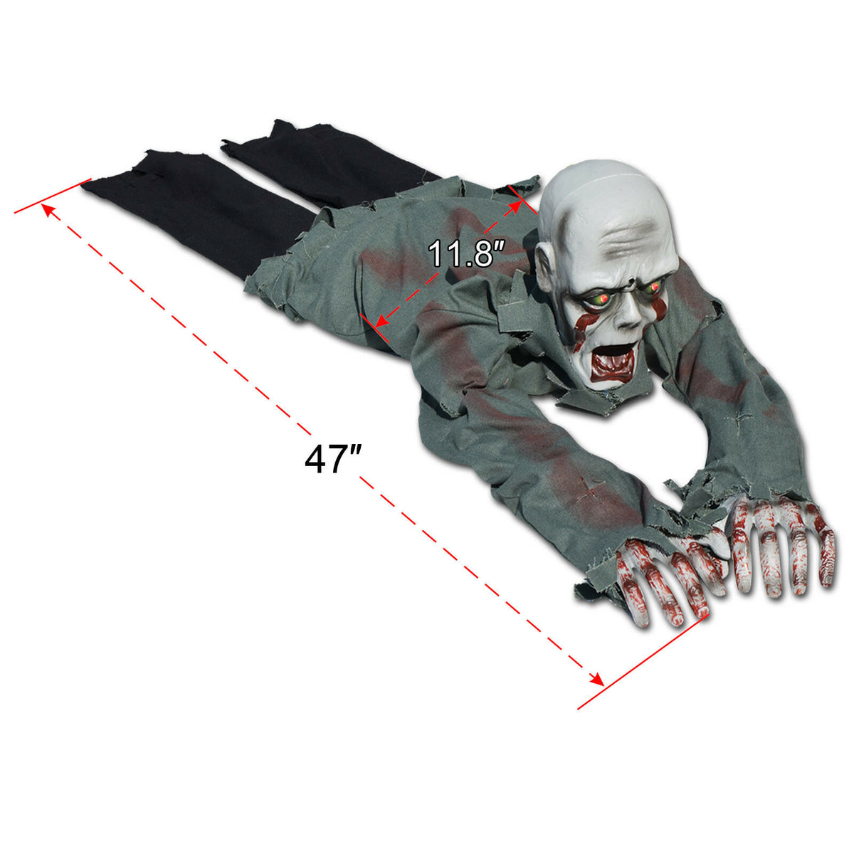 Crawling Creeping Bloody Ghost Zombie for Halloween with Motion Senor ...