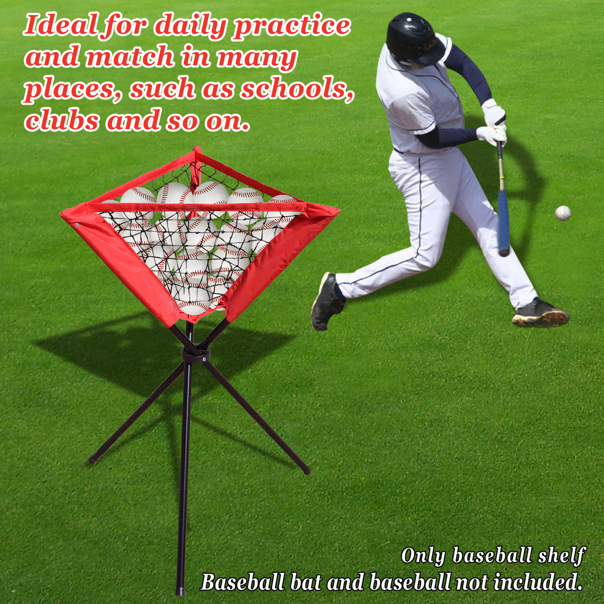 Portable Baseball Softball Ball Caddy Batting Practice Holder Tripod w ...