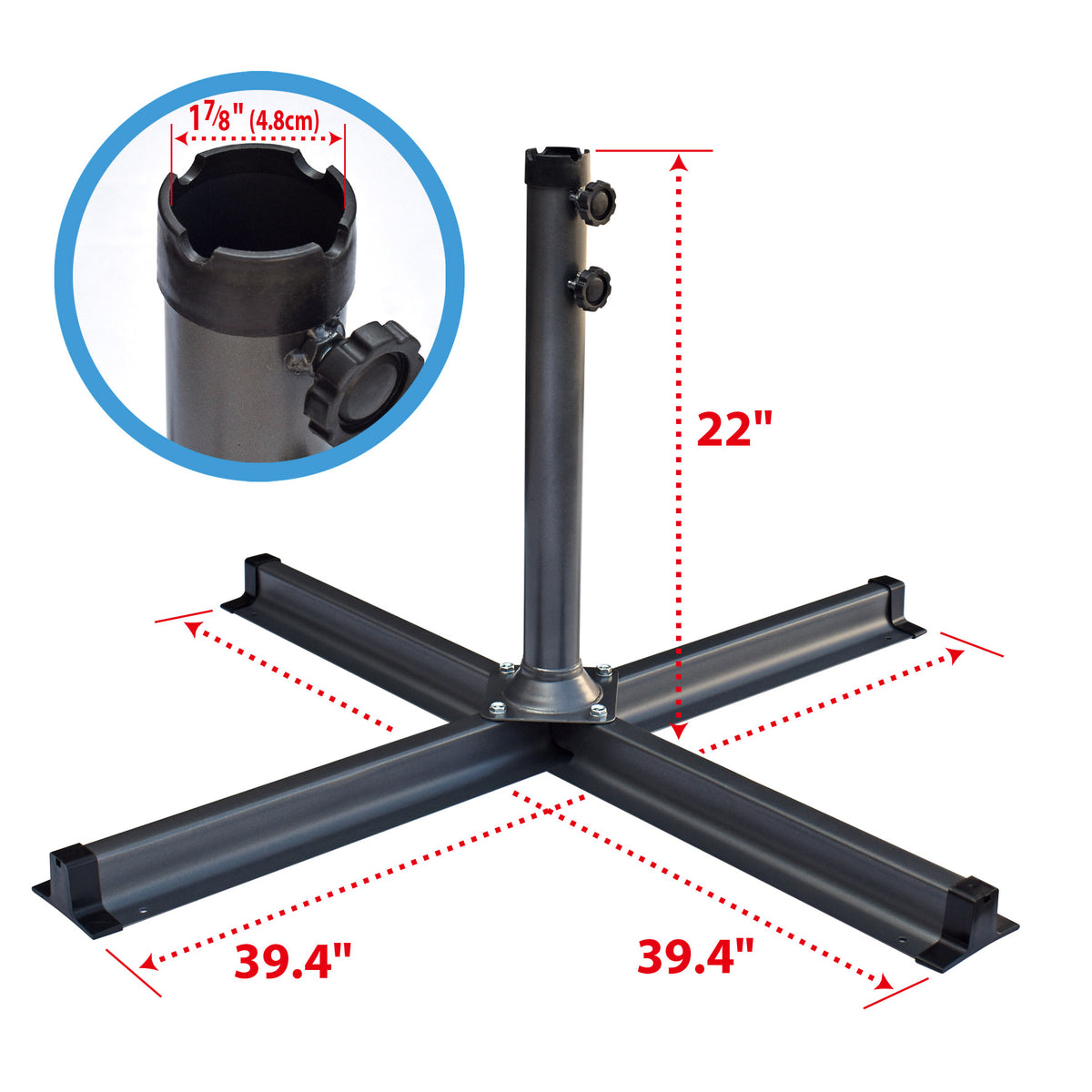 Heavy Duty Patio Umbrella Cross Brace Stand Universal for Outdoor Pati ...